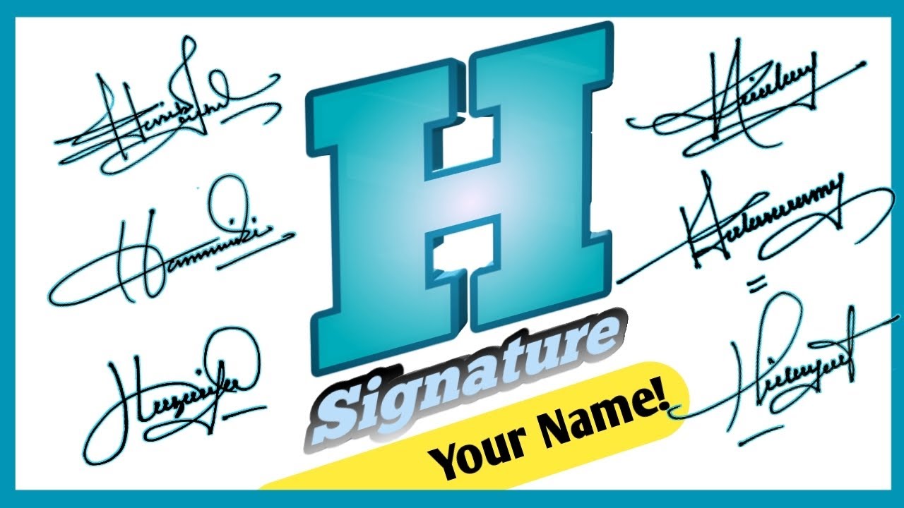H Signature style easy । How to creat my name signature। Request Best ...