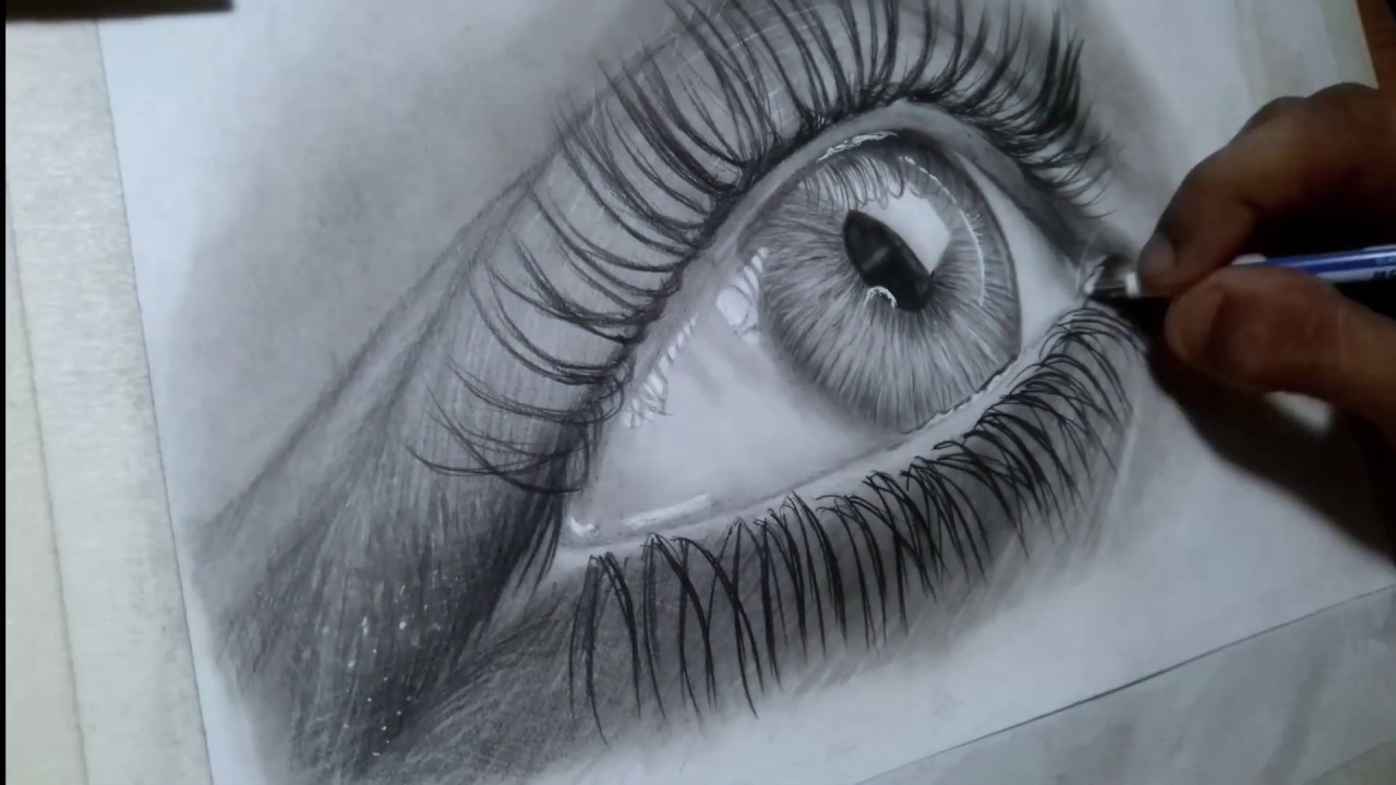 Hyper Realistic Eye Drawing || By Aswathama Arts - YouTube