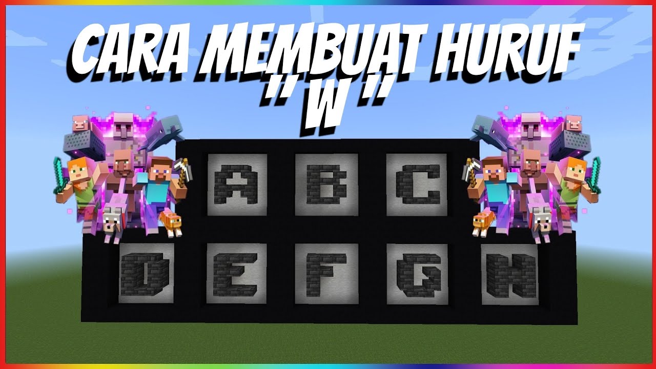 Cara Membuat Huruf "W" di Minecraft | Alfabet Minecraft | Membuat Huruf ...