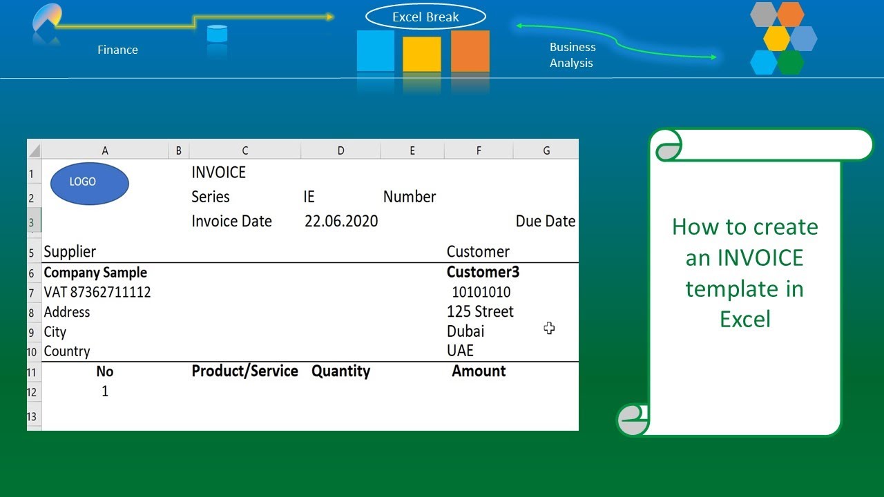 Invoice in excel - YouTube