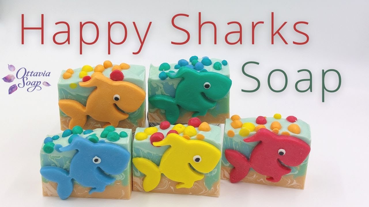 Happy Sharks Soap – Soap making tutorial – SUBTITLED - YouTube