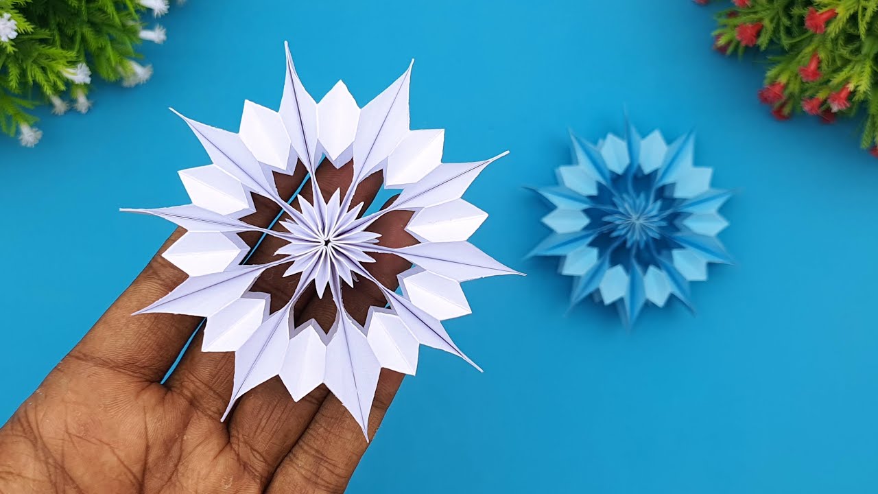 Amazing Paper Christmas Snowflakes Making Tutorial With Free Template ...