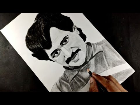 लक्ष्मीकांत बेर्डे Sketch /Drawing / Marathi Superstar. - YouTube