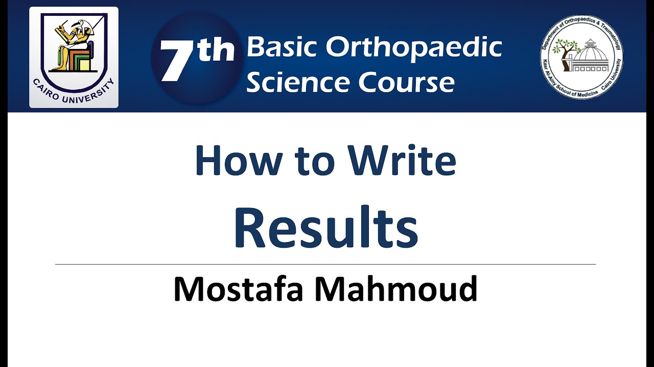 How to Write Results - YouTube