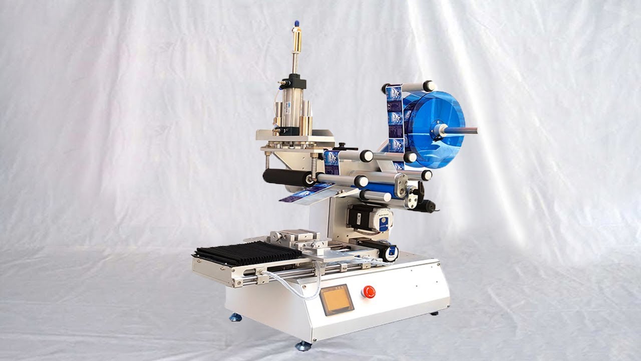Testing rolling labeling machine semi automatic &Instruction demo flat ...
