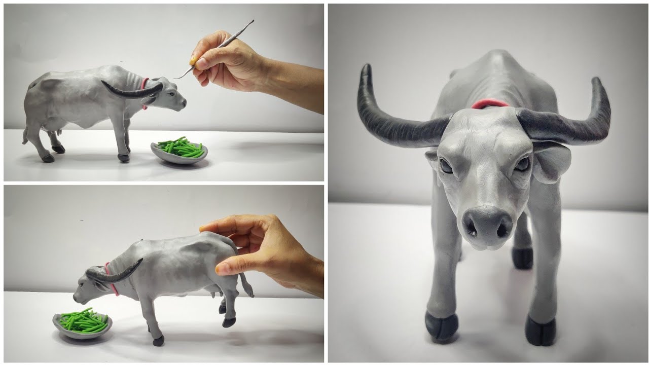 Clay Sculpting 🔥buffalo Sculpture making with clay, Clay modelling,Clay ...