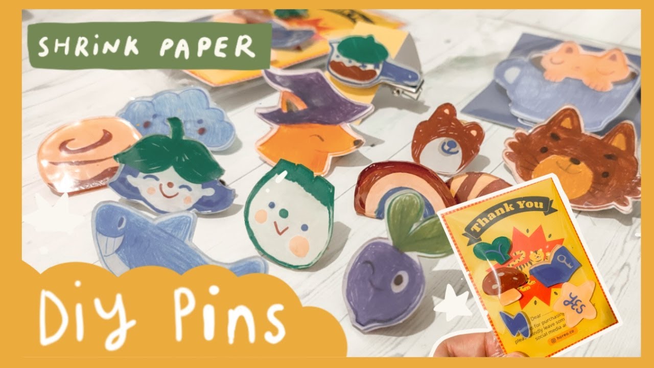 DIY Pins with Shrink Paper | Membuat Pin DIY dengan Shrink Paper ...