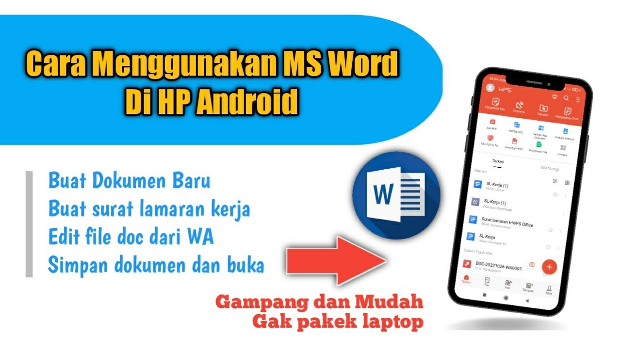 Cara Menggunakan MS Office Word di HP Android #microsoft #msoffice # ...