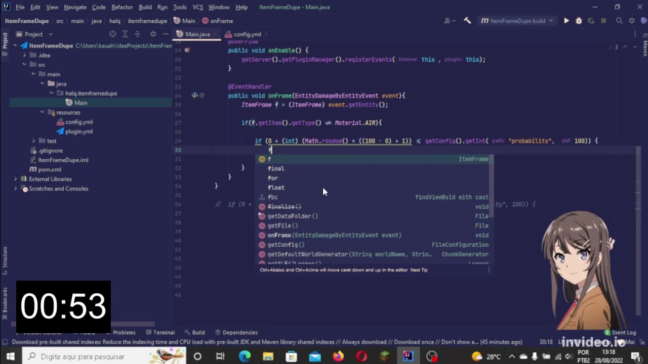 coding itemframe dupe plugin 1.12.2 (SpeedRun) look description - YouTube