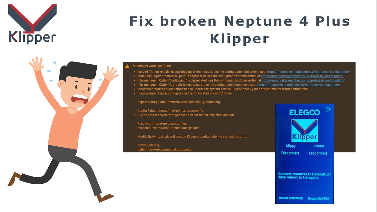 Repair broken Klipper on Neptune 4 Plus - YouTube