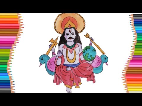 How To Draw Shani Dev Step By Step | Drawing Of Shani Dev Step By Step ...