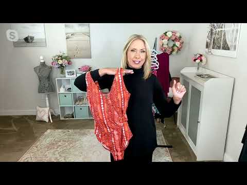 Susan Graver Soleil Wrap Front Swimsuit with Ring Detail on QVC