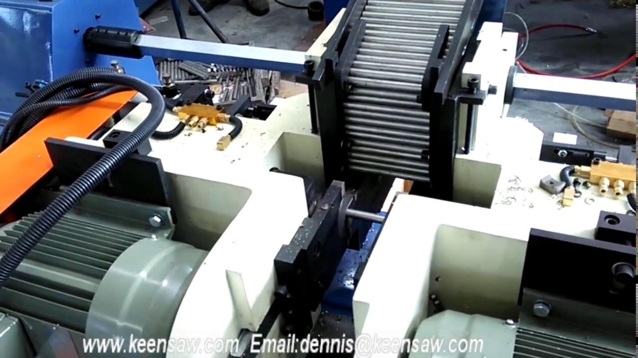 Double end solid bar chamfering machine, bar chamfer RT-50SM - YouTube
