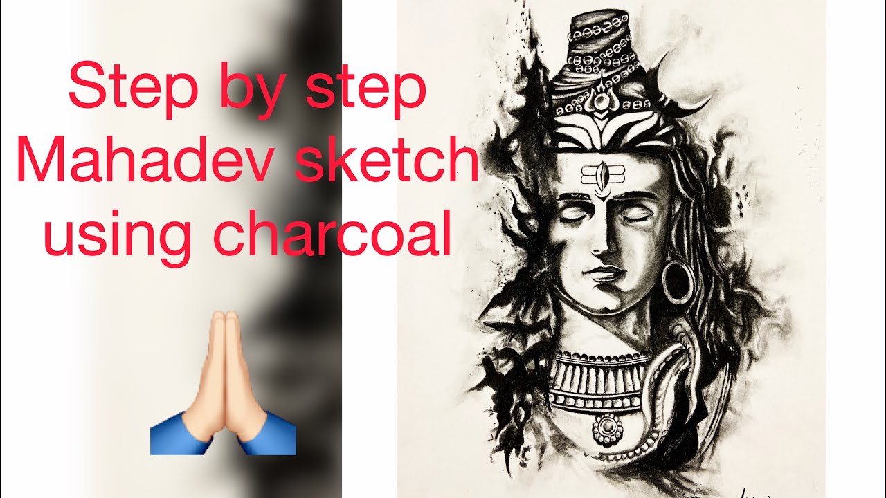 How to draw Mahadev sketch with charcoal pencils (Shivji sketch) - YouTube