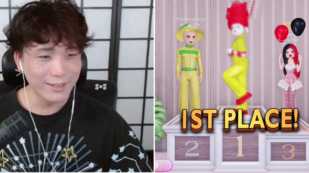 Sykkuno goes 1ST PLACE in this Clown-themed costume in Dress To Impress ...