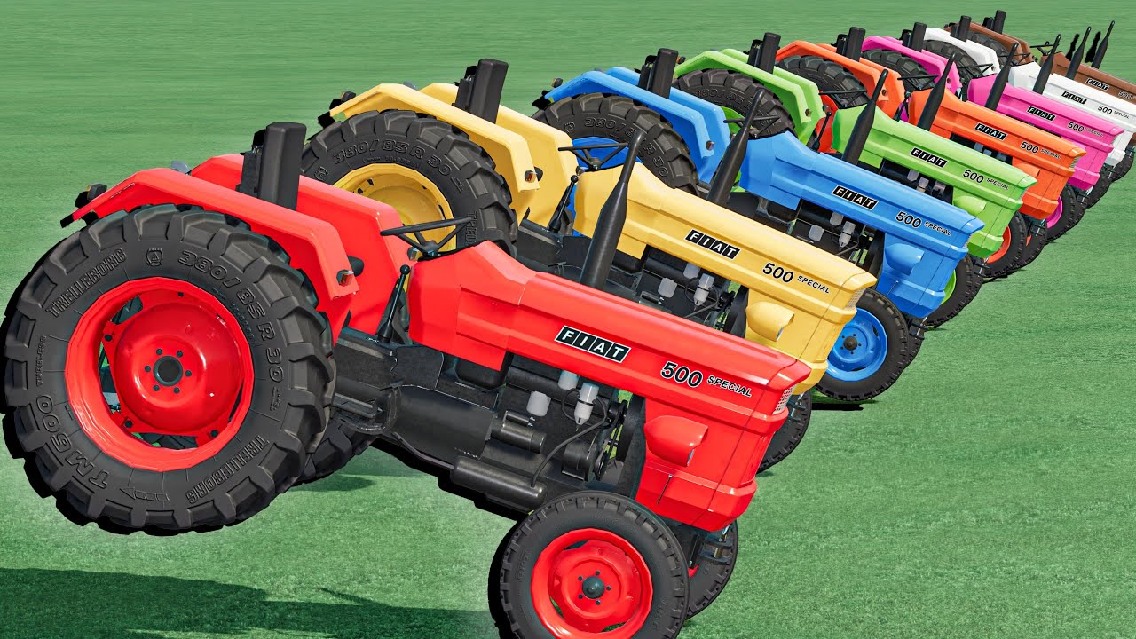 Transport With COLORS - FIAT Mini Tractors ON TRUCKS - Farming ...