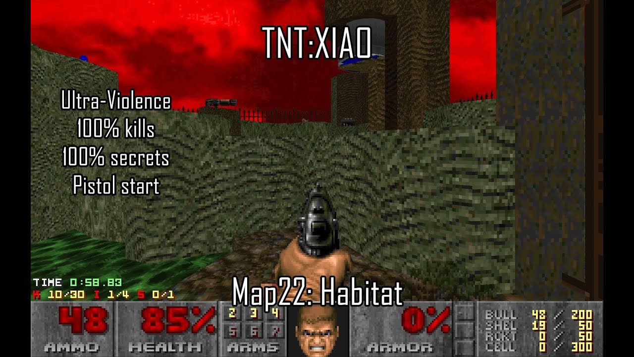 Doom II: TNT:XIAO - Map22: Habitat (UV-MAX) - YouTube