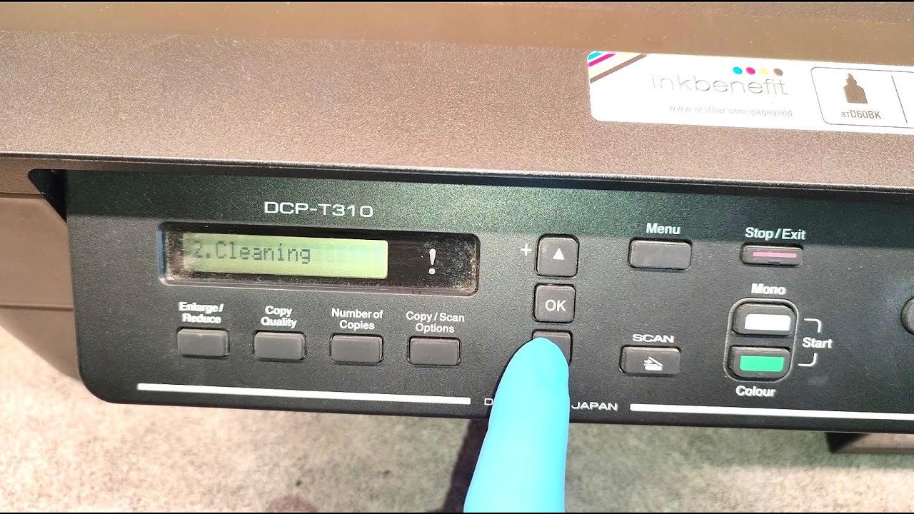 HOW TO CLEAN THE PRINTHEAD ON BROTHER DCP-T300, DCP-T310, DCP-T500, DCP ...