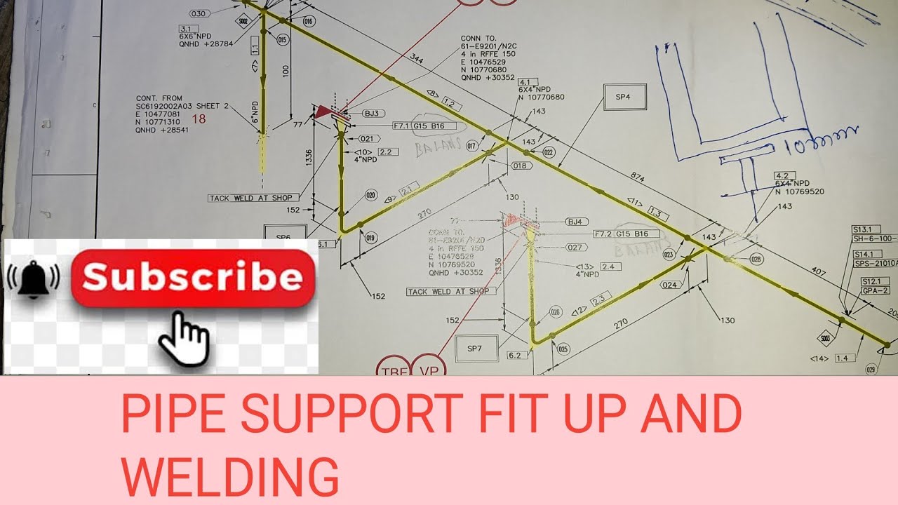 How to Pipe support Fit up and Welding/Pipe support Ka Direction ...