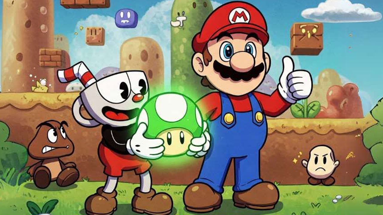 Cuphead Joins Mario In the Mushroom Kingdom And Uses His Mushroom - YouTube