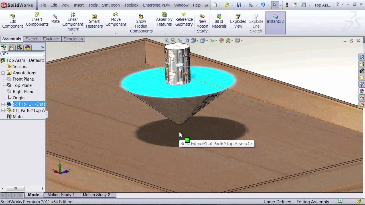 Gyroscopic Toy Top Simulation in 3D - YouTube