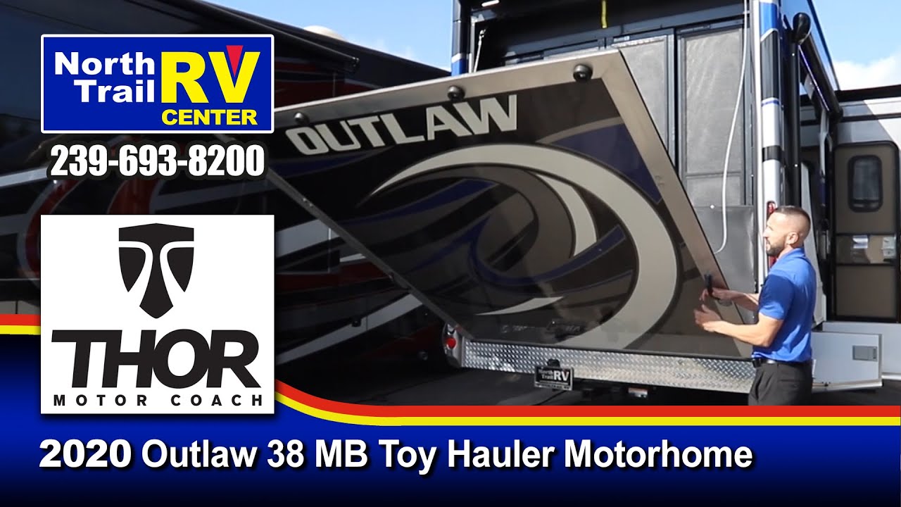 Thor 2020 Outlaw 38MB Class A Toy Hauler Motorhome - YouTube