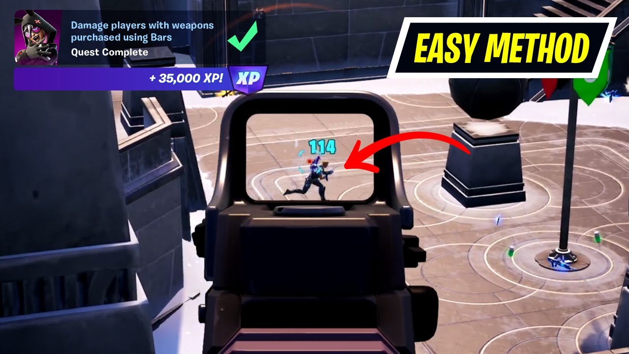 How to EASILY Damage players with weapons purchased using Bars Fortnite ...