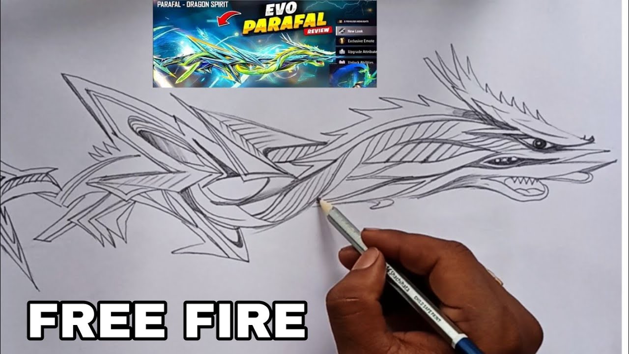Free fire evo parafal -Dragon spirit gun drawing/ New Evo parafal gun ...