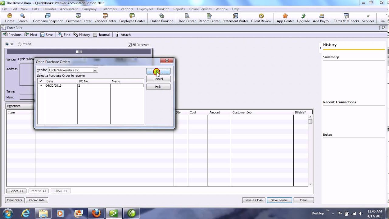 Lesson 9-Computerized Accounting- Entering and Paying Bills - YouTube