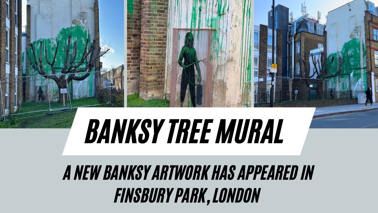 A new Banksy Tree Mural has appeared in Finsbury Park, London - YouTube
