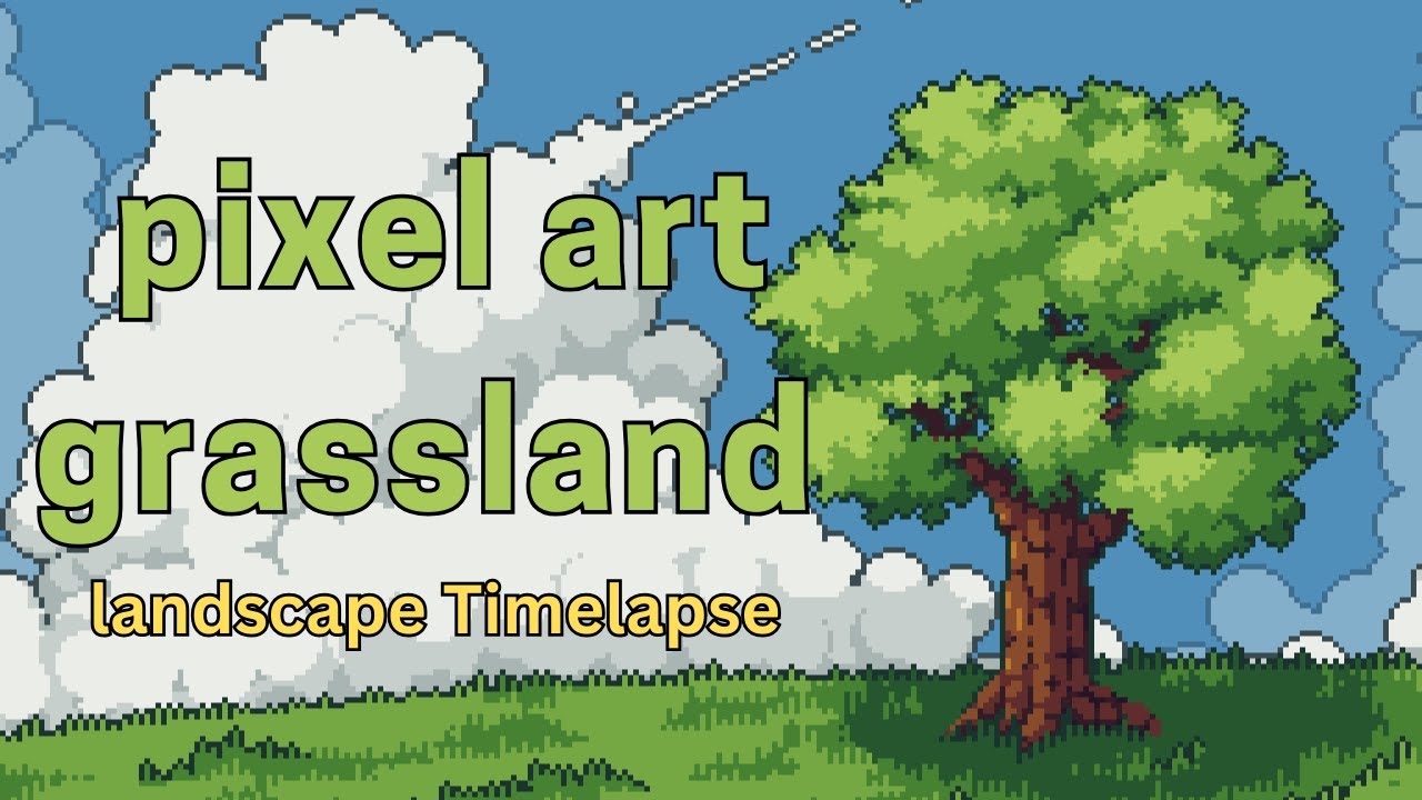 pixel art grassland landscape timelapse - YouTube