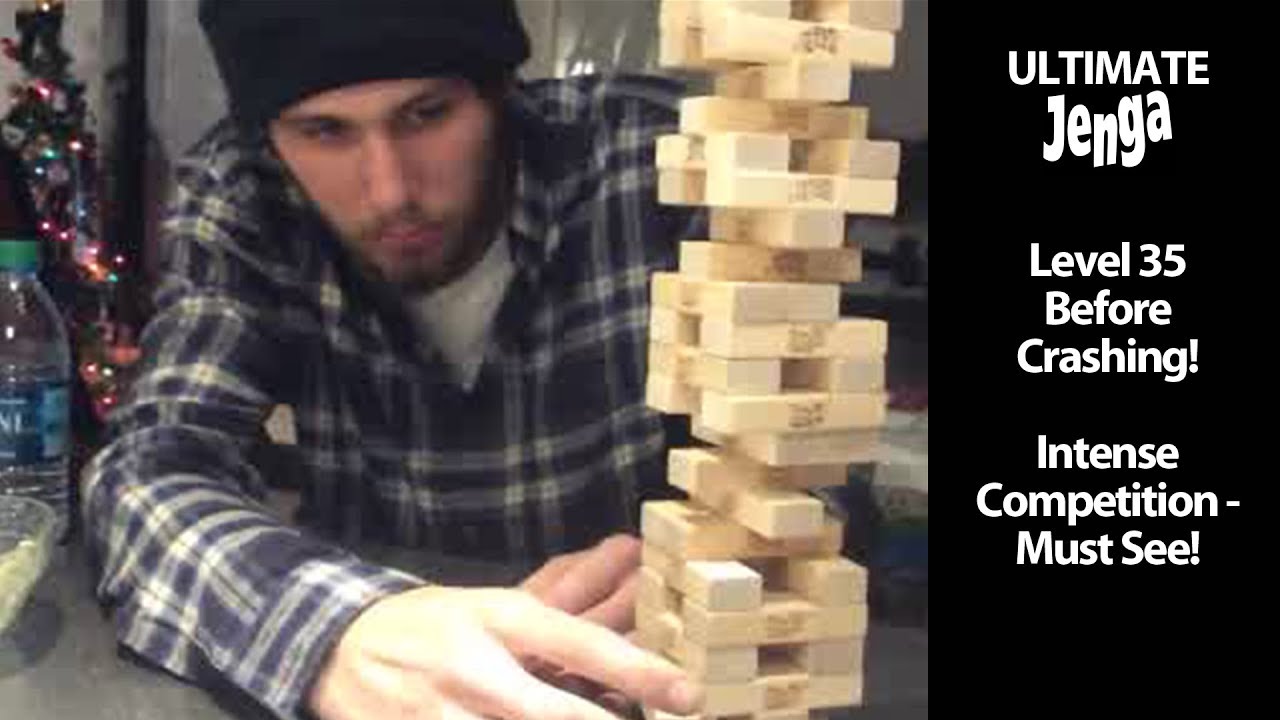 Most Intense Jenga, Level 35 With Falling Finale - Fierce Competition Between 2 Brothers - YouTube