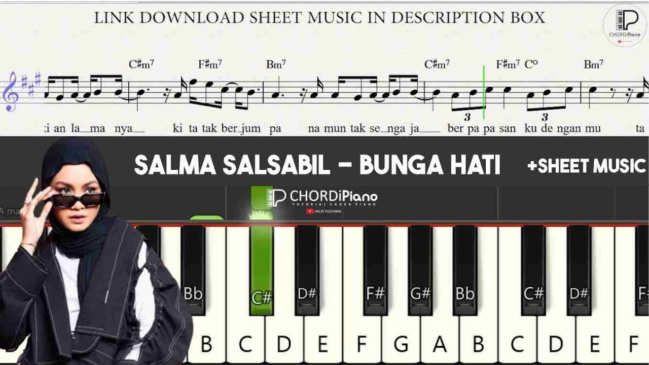Tutorial Piano Bunga Hati - Salma Salsabil + Sheet Music - YouTube