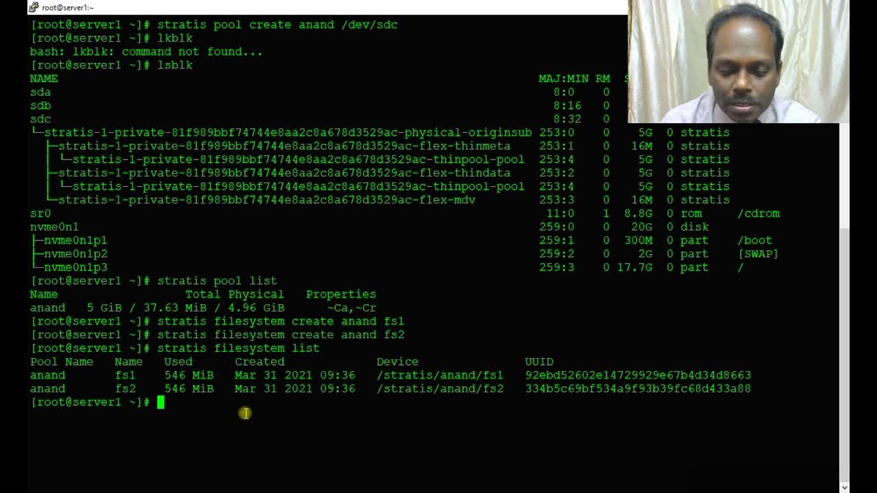 18. RedHat Linux RHCSA - Stratis - Anand K - YouTube