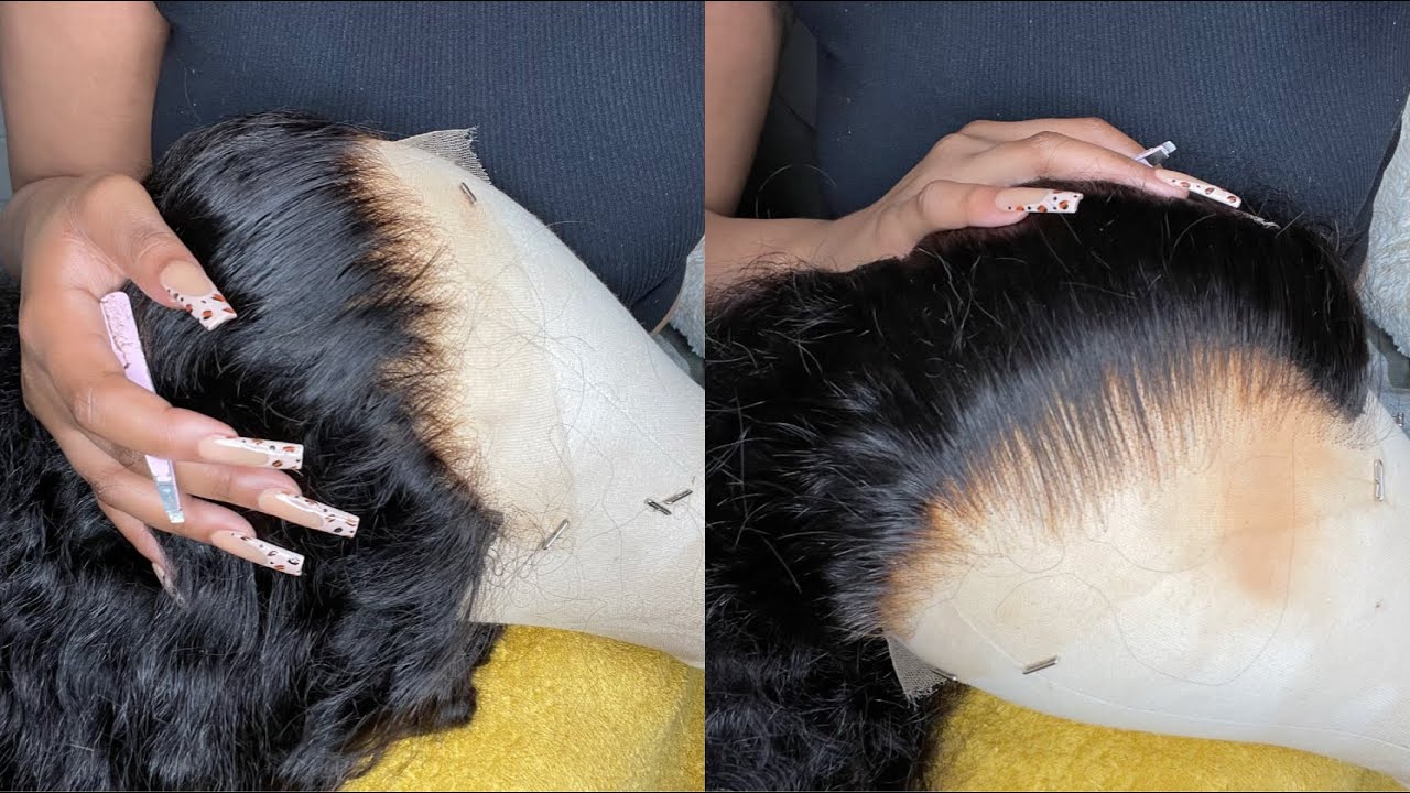 How to pluck a lace frontal wig and make it look natural . Beginner ...