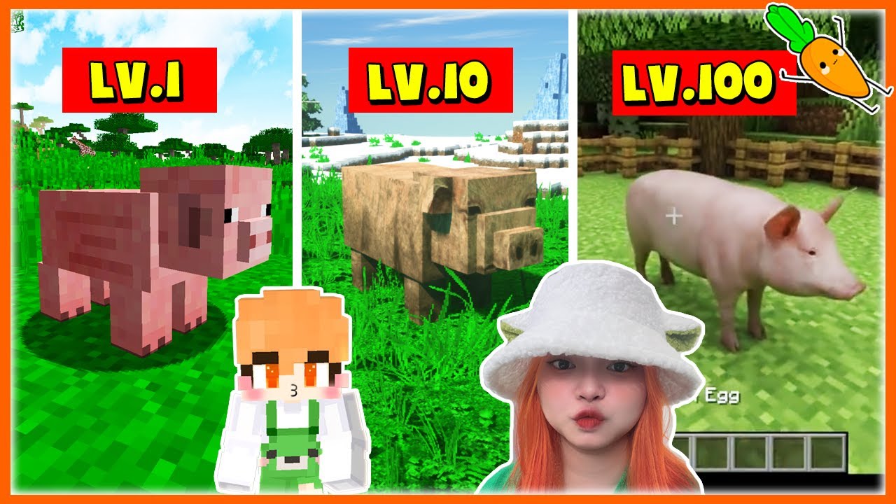 MINECRAFT NHƯNG THỰC TẾ TỪ LV 1 ĐẾN LV 100 | KAMUI BẤT NGỜ NẾU ENDERMAN ...