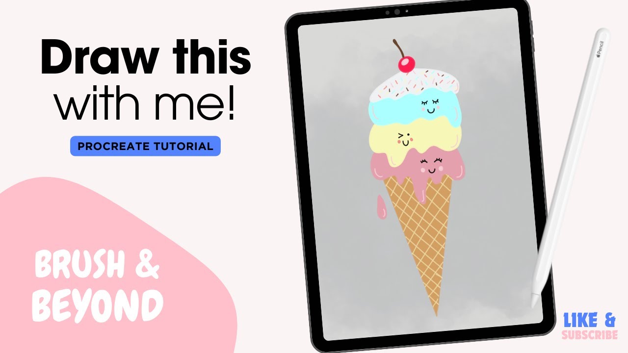 Cute Ice cream Drawing l Procreate Art for beginners 🍦 - YouTube