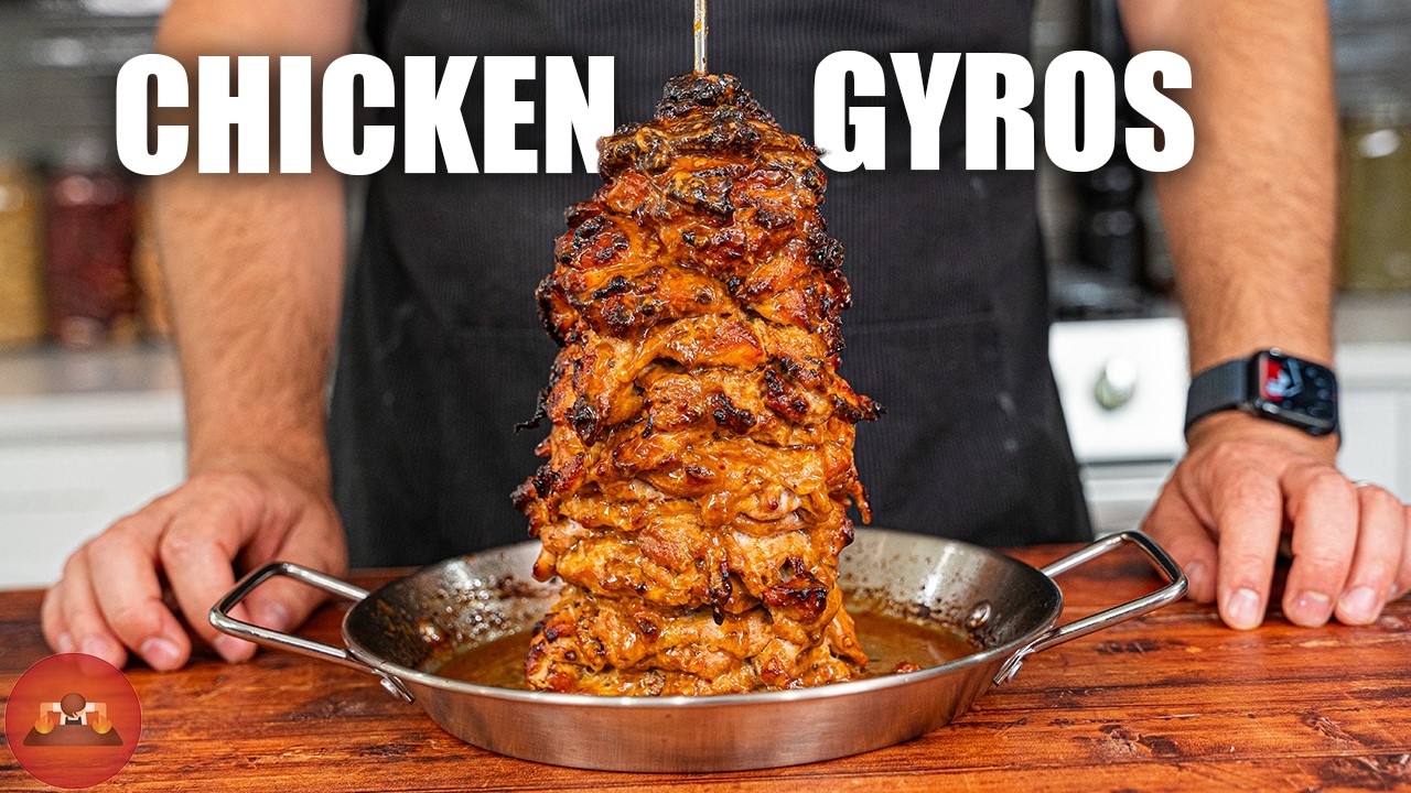 Homemade Chicken Gyros Meat Tower - YouTube