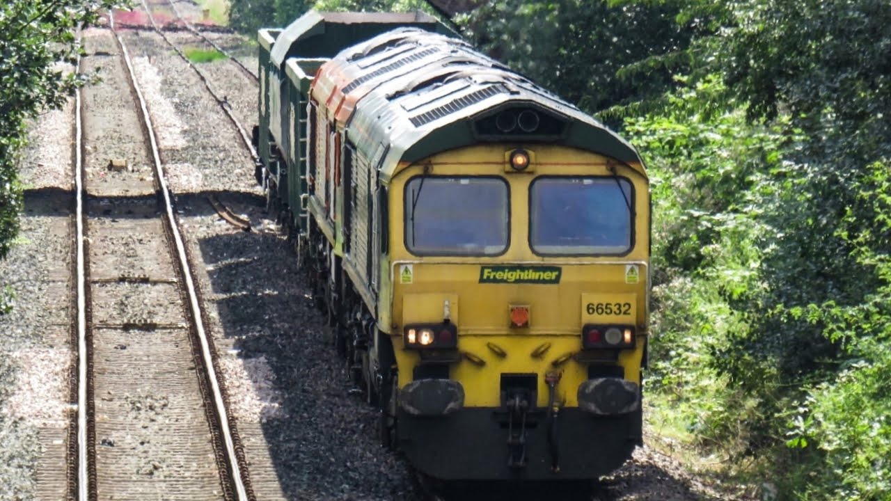Freightliner Class 66 No's. 66532 & 66415 on 6E53 Crewe Basford Hall ...