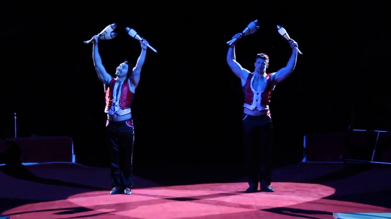 Jugglers on Ladders Comedy Duo Circus Act Variety Performance ...