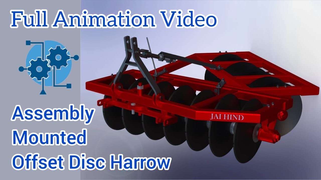 ANIMATED VIDEO OF ASSEMBLING MOUNTED OFFSET DISC HARROW || Agriculture ...