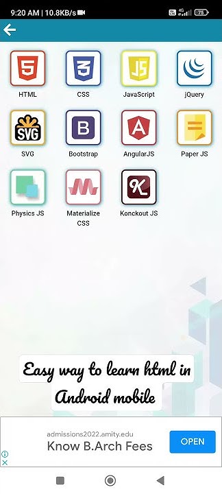 Easy Way To Learn Htmlcss And Javascript In Android Mobile Html Css Javascript Youtube
