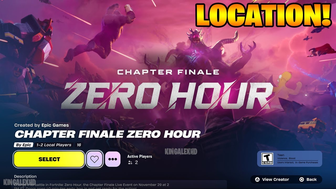 Chapter Finale Zero Hour Live Event Location & Best Spot to SEE the ...