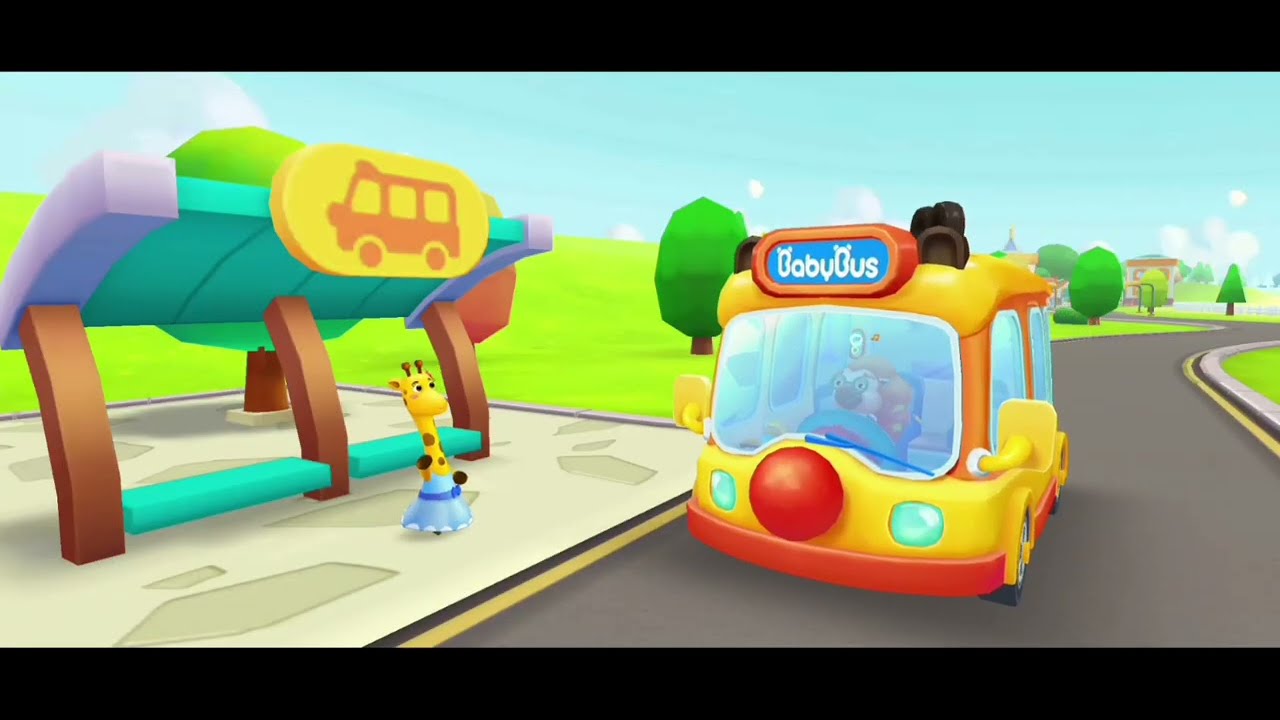 giraffe |school bus travel |cartoon |part 1 - YouTube