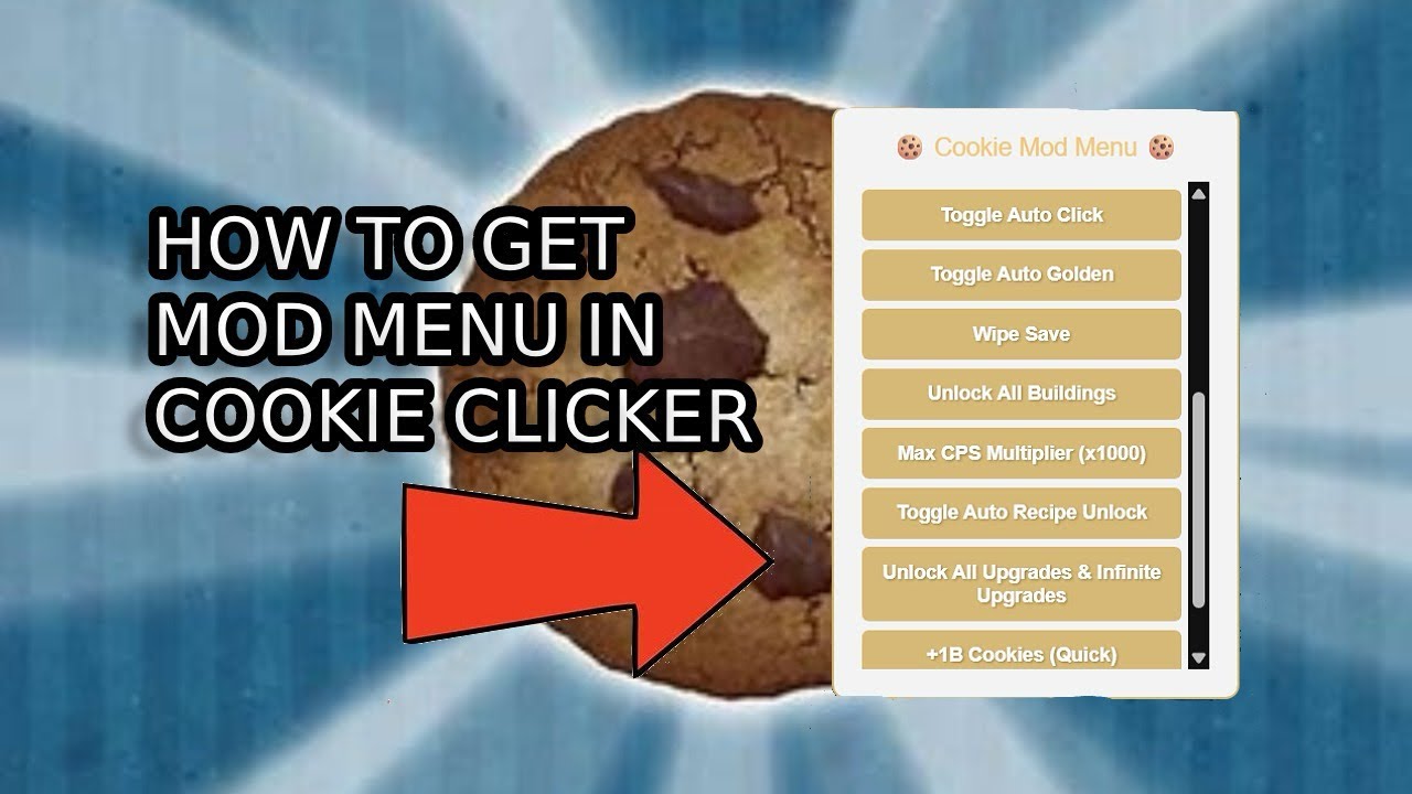 How to get my OP cookie clicker mod menu (no downloads) - YouTube