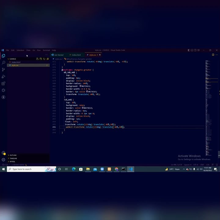 Animated Candle Using Html Css Html5 Html Htmltutorial Hinditutorial Css3tutorial Csshover
