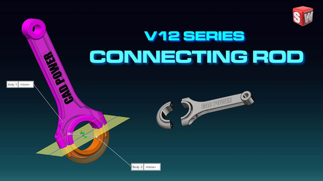 V12 Crankshaft Series | SolidWorks Tutorial - Connecting Rod - YouTube