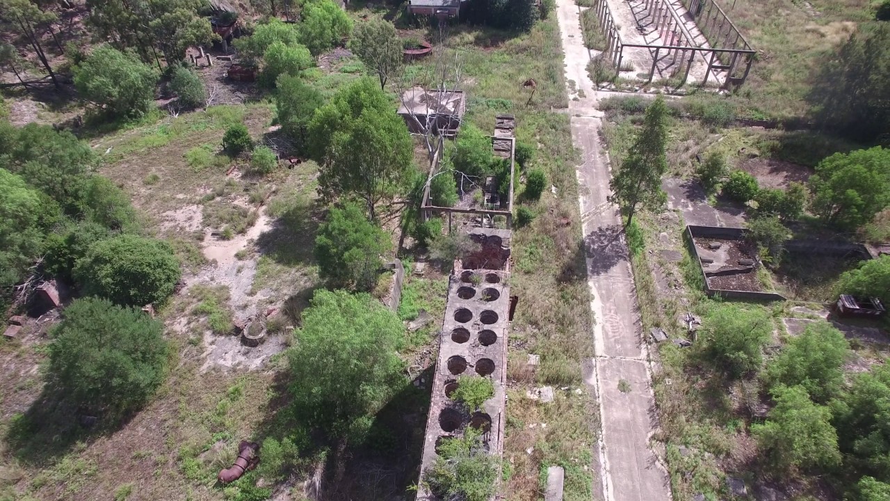 DJI Phantom 3 Pro Glen Davis Old Oil Shale MIne Retorts 22Mar2016 4K ...