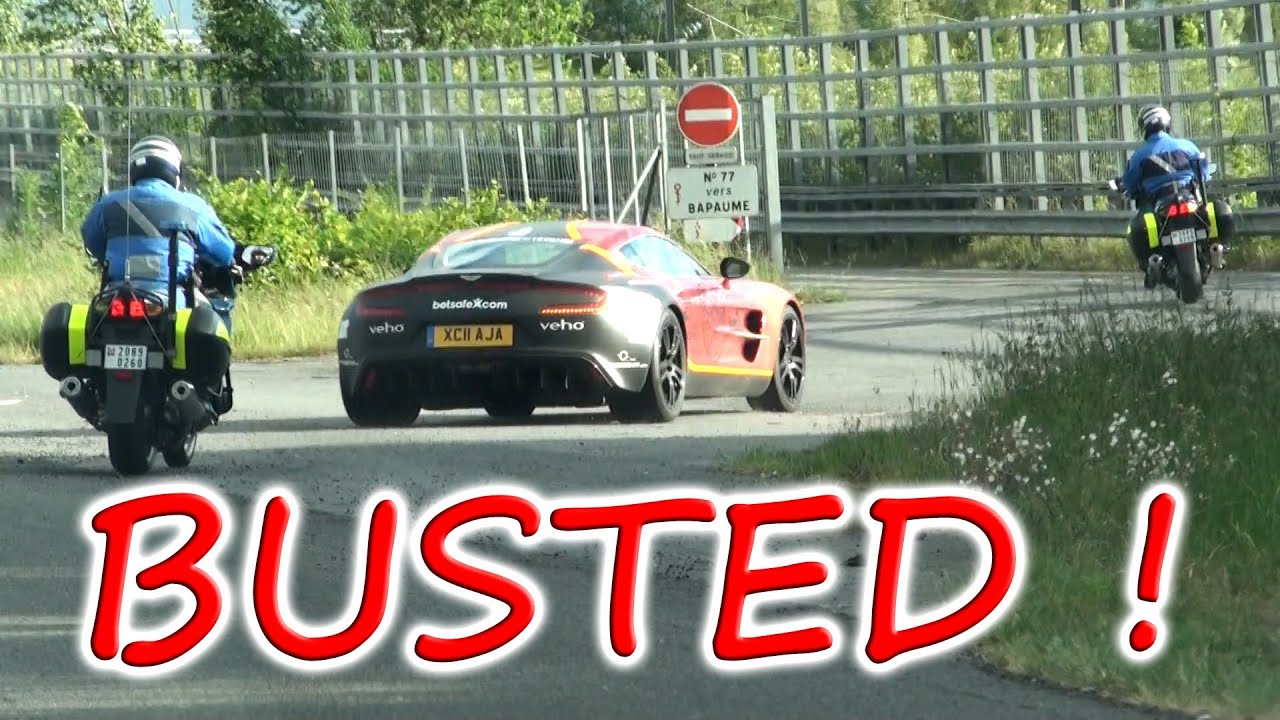 Aston Martin One-77 BUSTED BY POLICE! Gumball 3000 2011 - YouTube