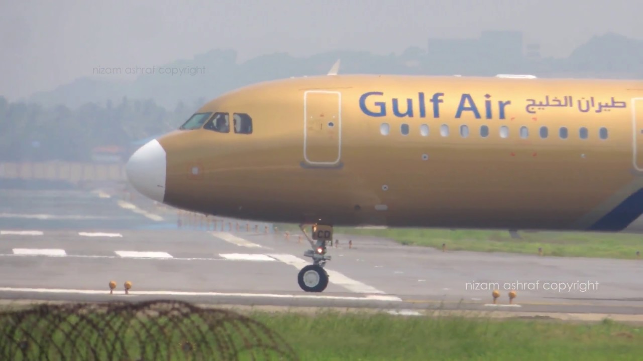 [WHITE NOSE] GULF AIR Airbus A321 Takeoff from Trivandrum International ...